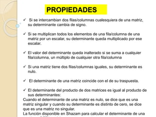 Algebra matricial determinantes | PPTX