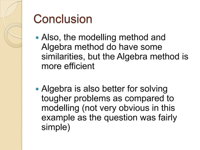 Algebra method | PPT