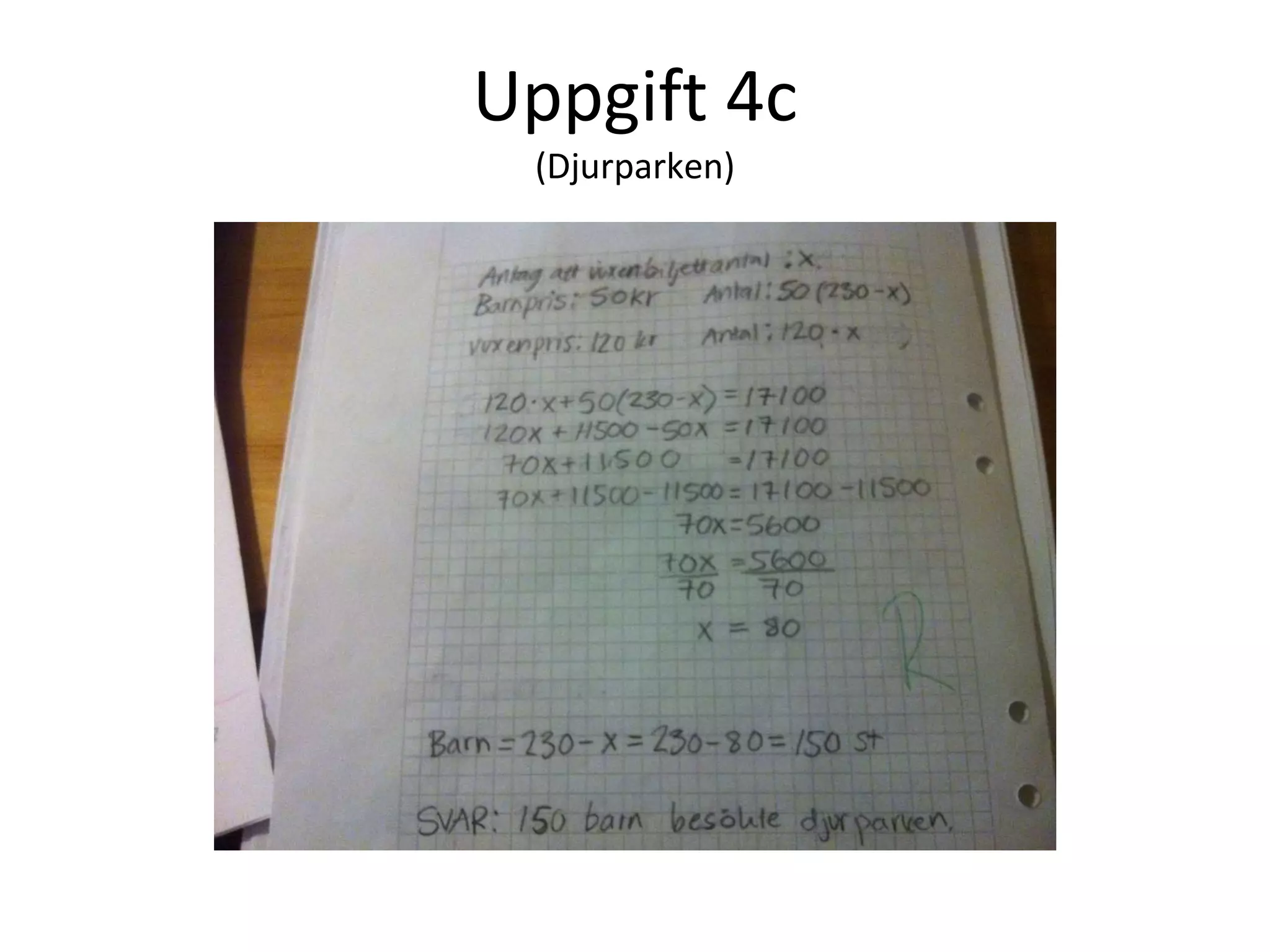 Algebra och ekvationer prov 1 | PPT