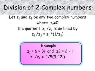 Algebra of complex numbers | PPTX