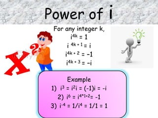 Algebra of complex numbers | PPTX