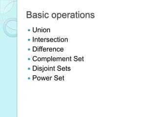 Algebra of sets | PPT