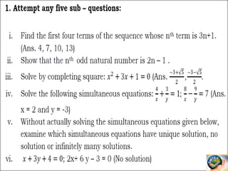 Algebra paper two | PPT