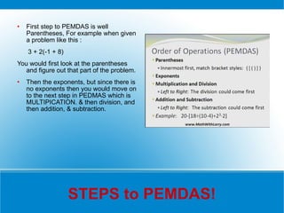 PEDMAS ppt. For Mrs. Ewart | PPT