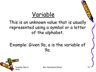 Algebra PowerPoint Mrs. N. Wilson | PPT
