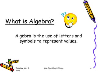 Algebra PowerPoint Mrs. N. Wilson | PPT
