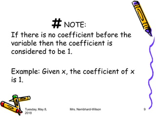 Algebra PowerPoint Mrs. N. Wilson | PPT