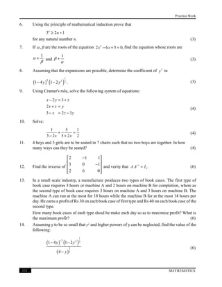 Algebra practice paper | PDF | Physics | Science