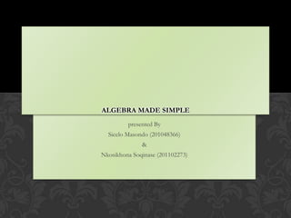 Algebra presentation | PPT