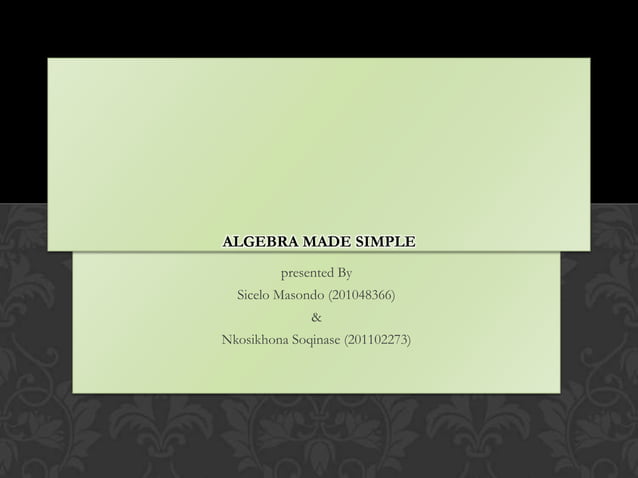 Algebra Presentation Pptx