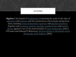 Algebra presentation | PPT