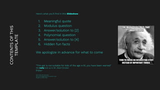 Algebra presentation on topic modulus function and polynomials | PPT