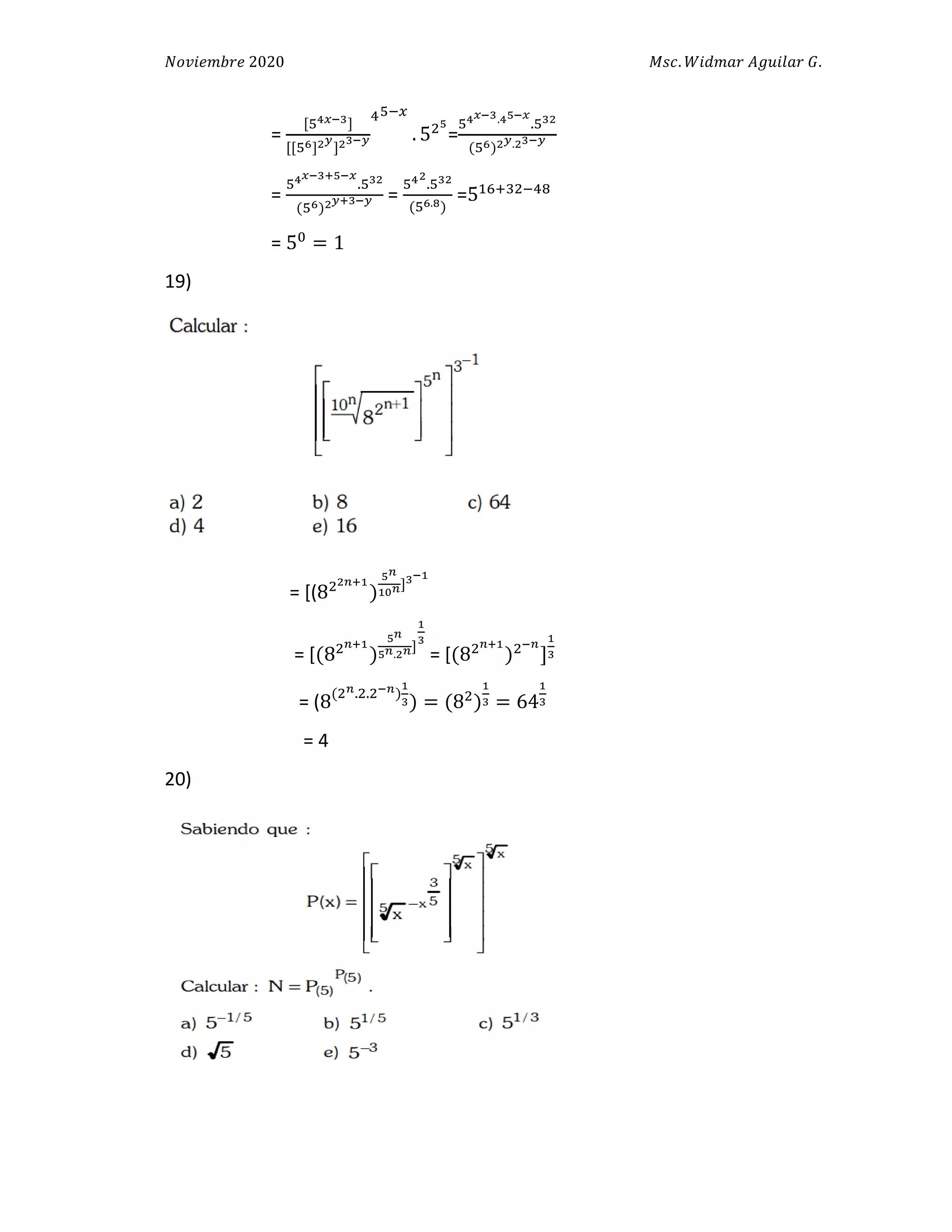 Algebra preuniversitaria widmar aguilar | PDF | Physics | Science