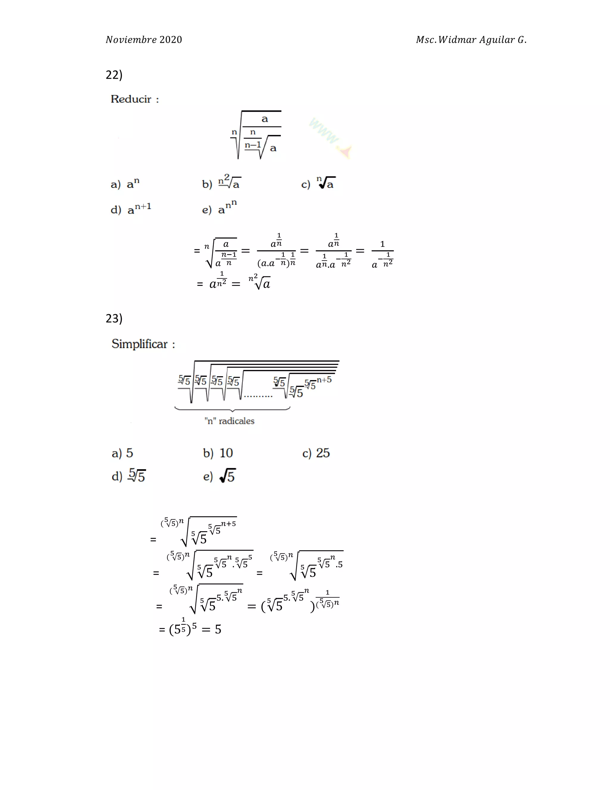 Algebra preuniversitaria widmar aguilar | PDF | Physics | Science
