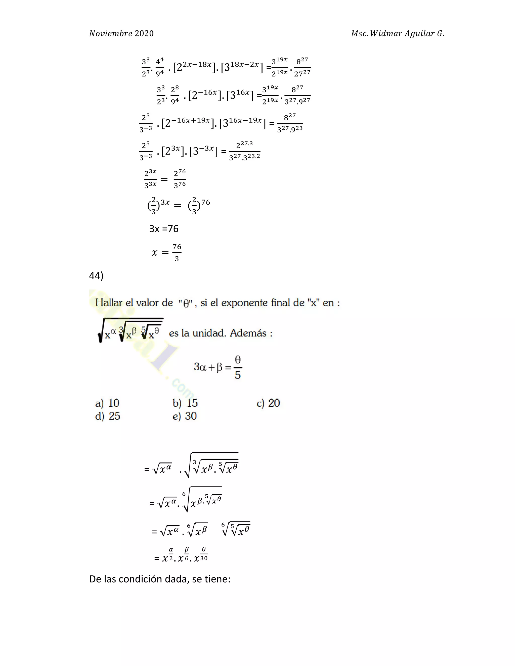 Algebra preuniversitaria widmar aguilar | PDF | Physics | Science