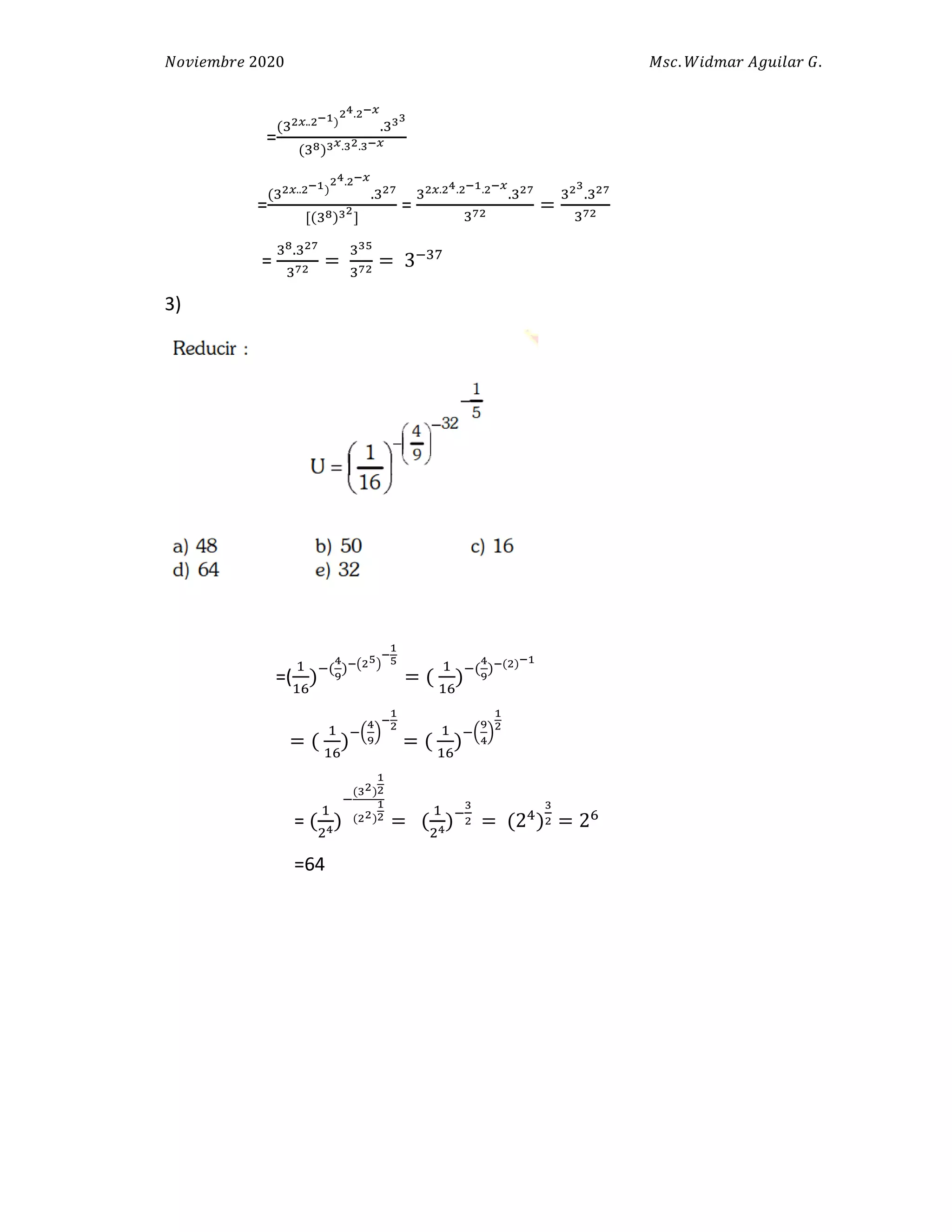 Algebra preuniversitaria widmar aguilar | PDF | Physics | Science