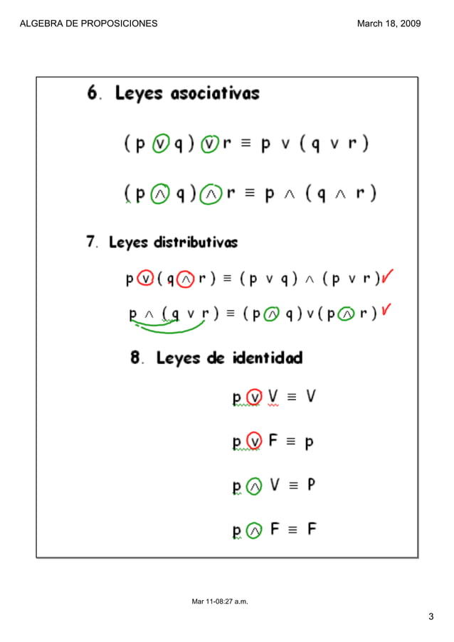 Algebra proposiciones | PDF