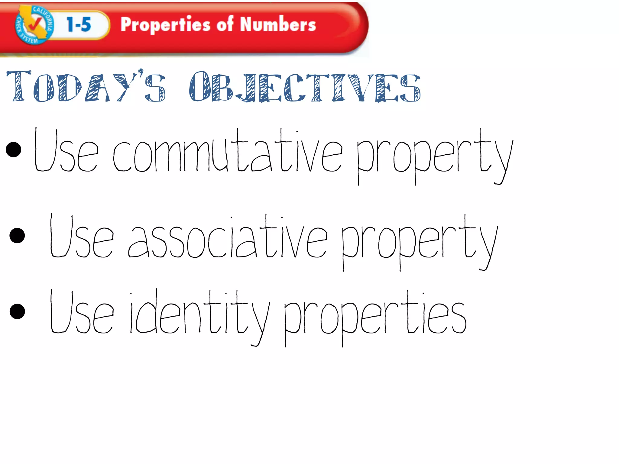 Algebra readiness properties of numbers | PDF