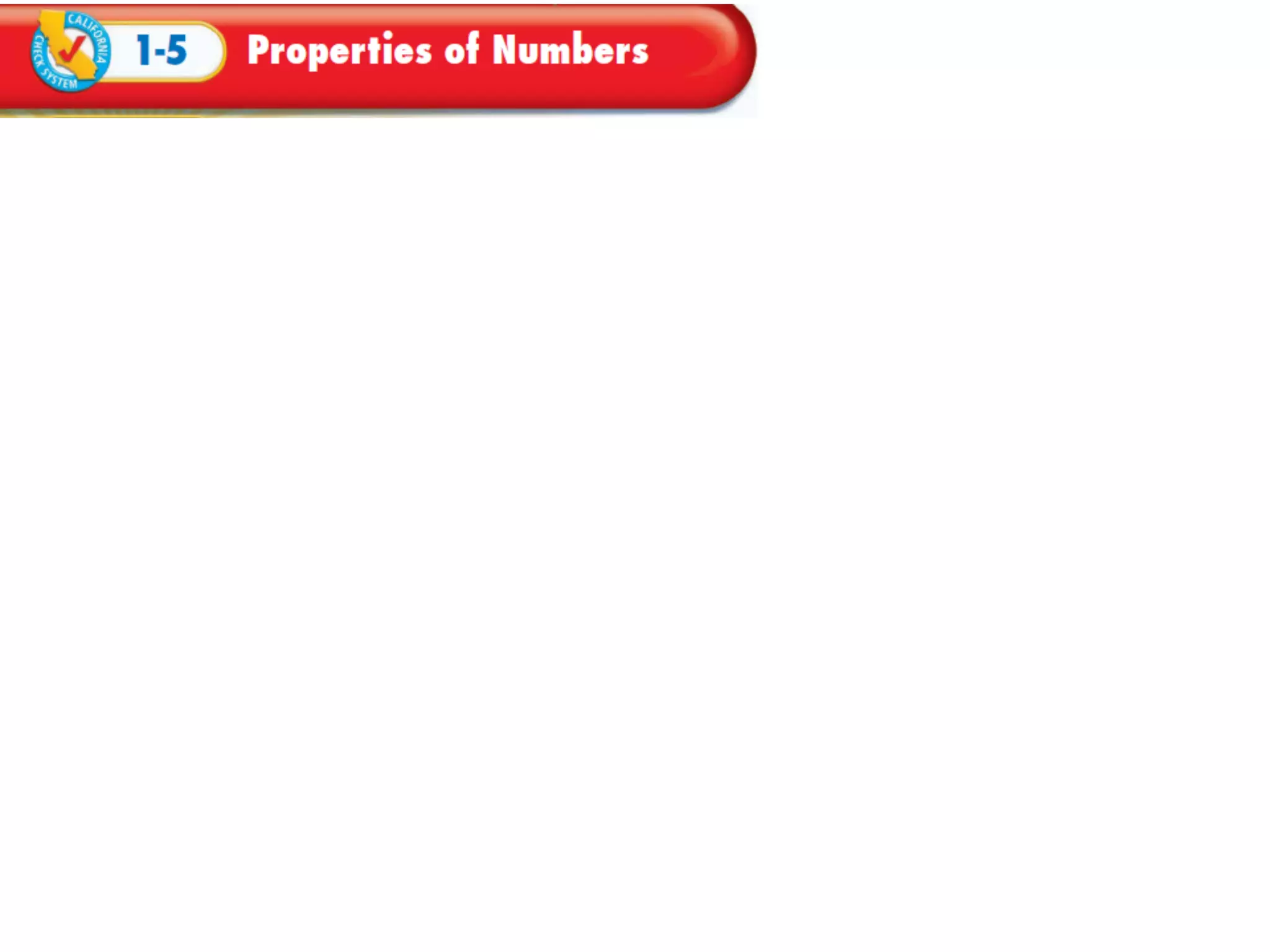 Algebra readiness properties of numbers | PDF