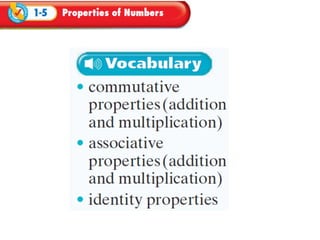 Algebra readiness properties of numbers | PDF