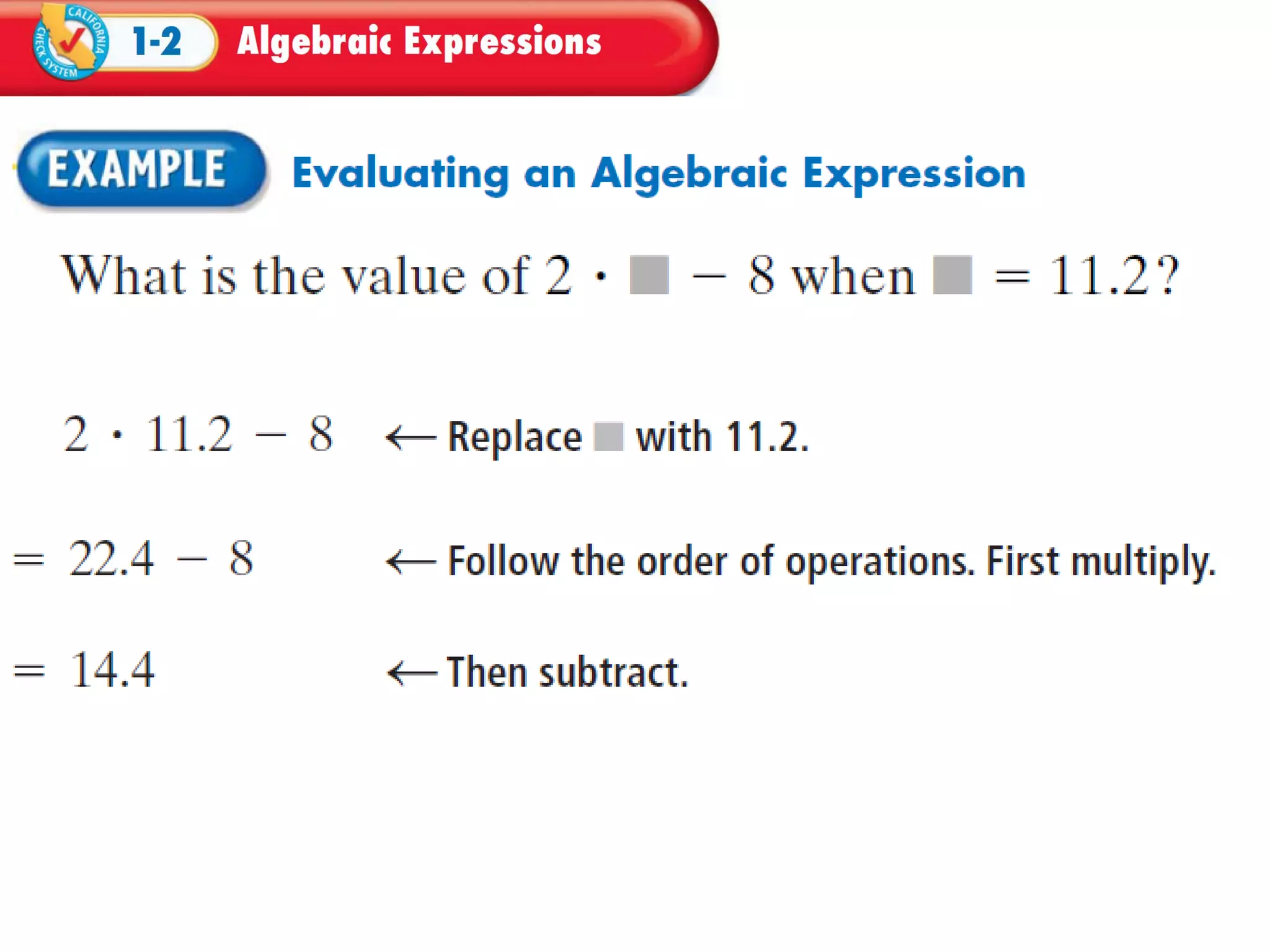Algebra readiness writing and evaluating expressions | PPT