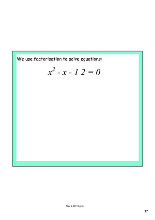 Algebra revision Y11 | PDF