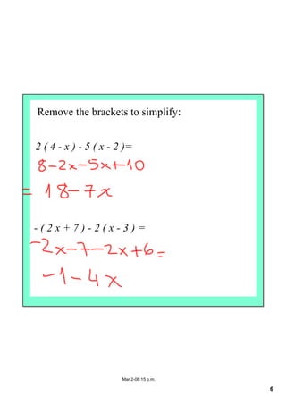 Algebra revision Y11 | PDF