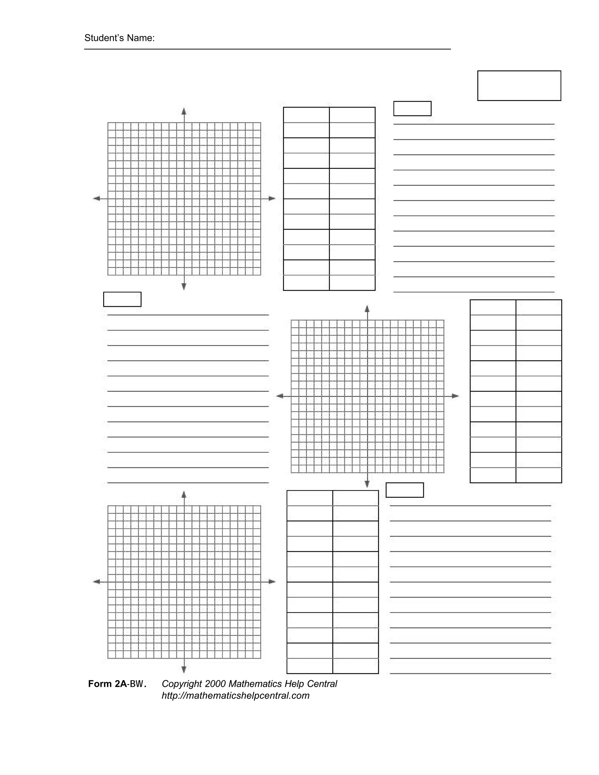 Algebra tables | PDF