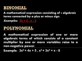 MULTIPLYING BINOMIALS USING ALGEBRA TILES | PPTX