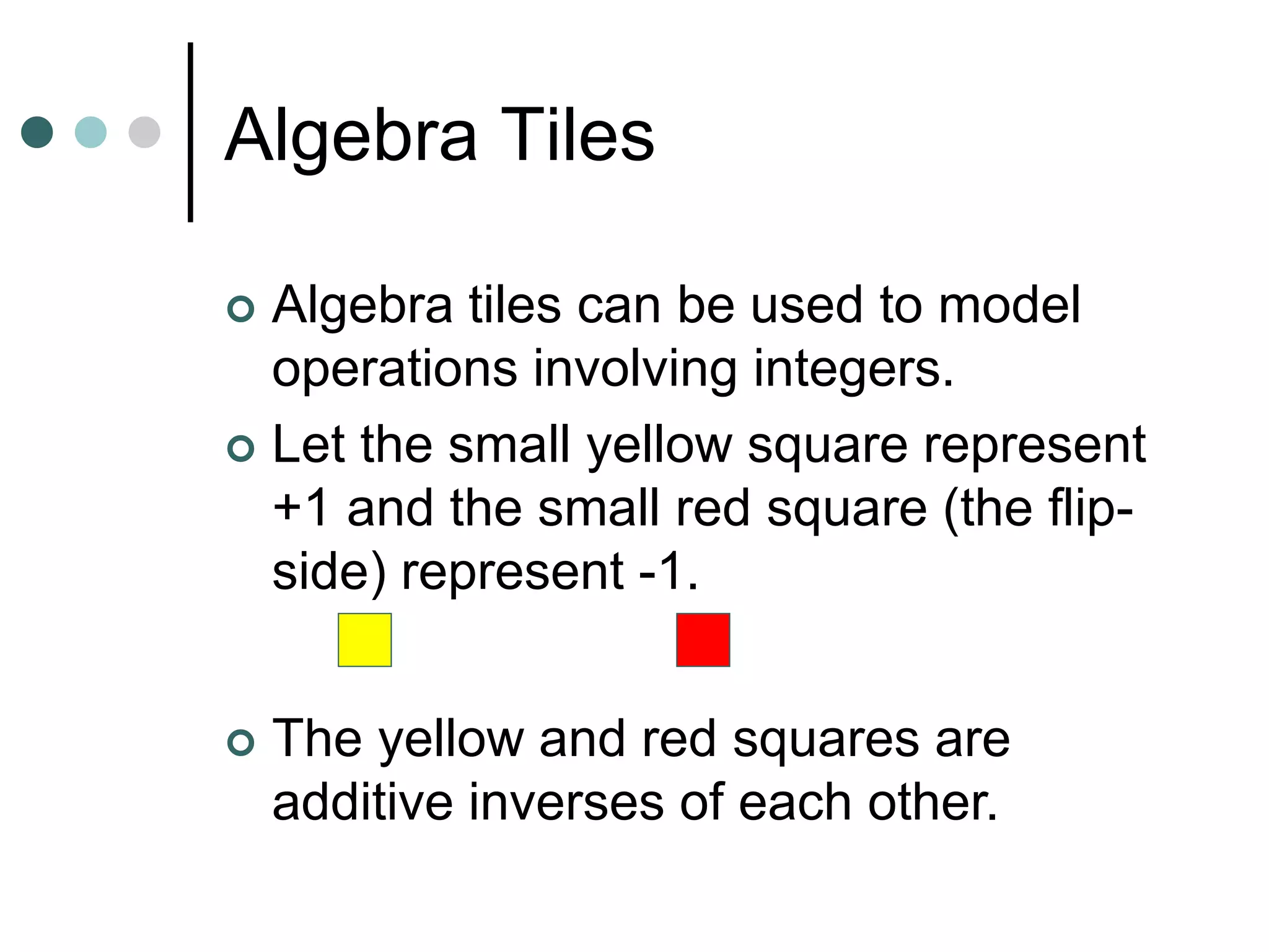 Algebra Tiles - Addition of Integers.pptx