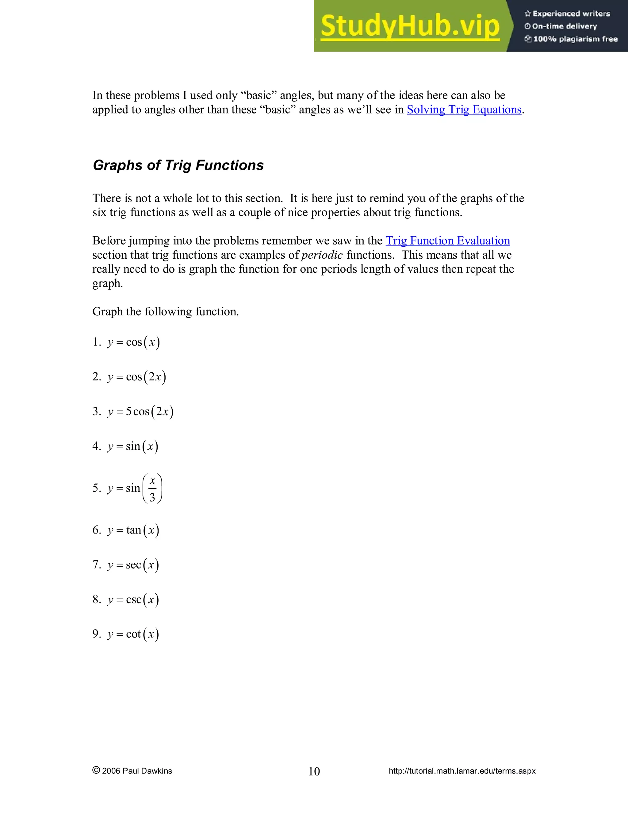 Algebra Trigonometry Problems | PDF | Physics | Science