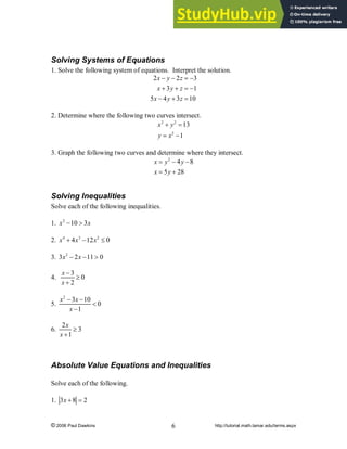 Algebra Trigonometry Problems | PDF | Physics | Science