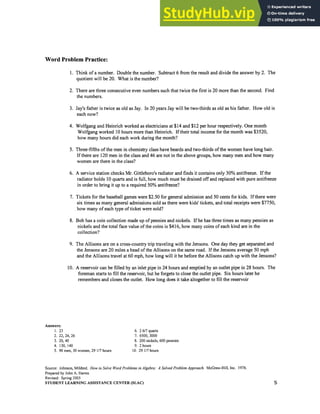 Algebra Word Problems 2 | PDF