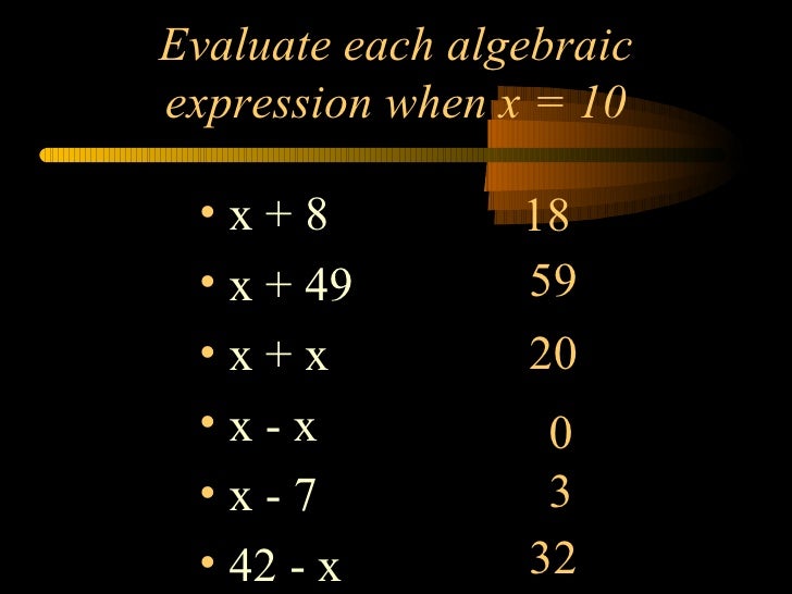 Algebric expression
