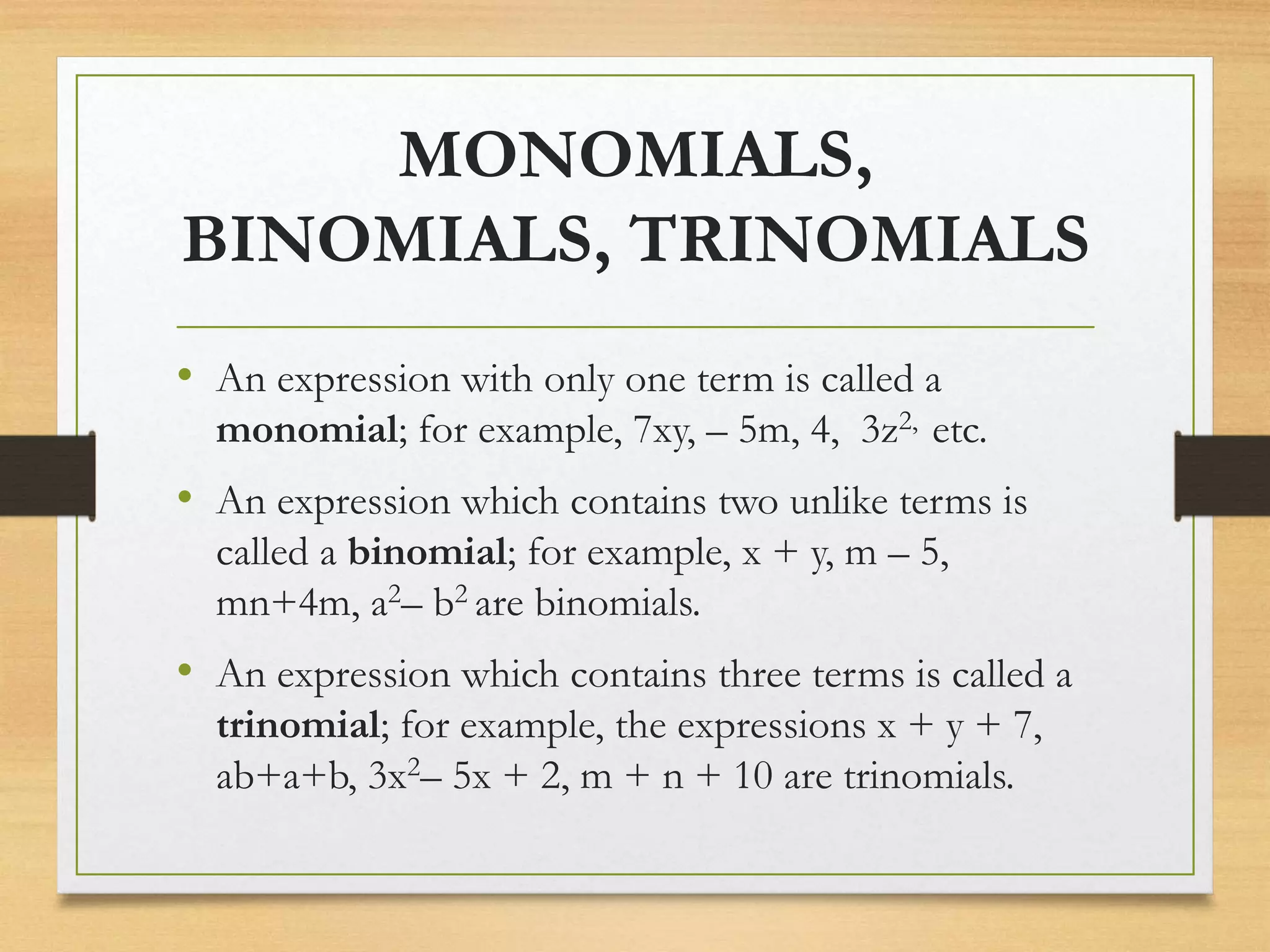 ALGEBRIC EXPRESSION 7.ppt