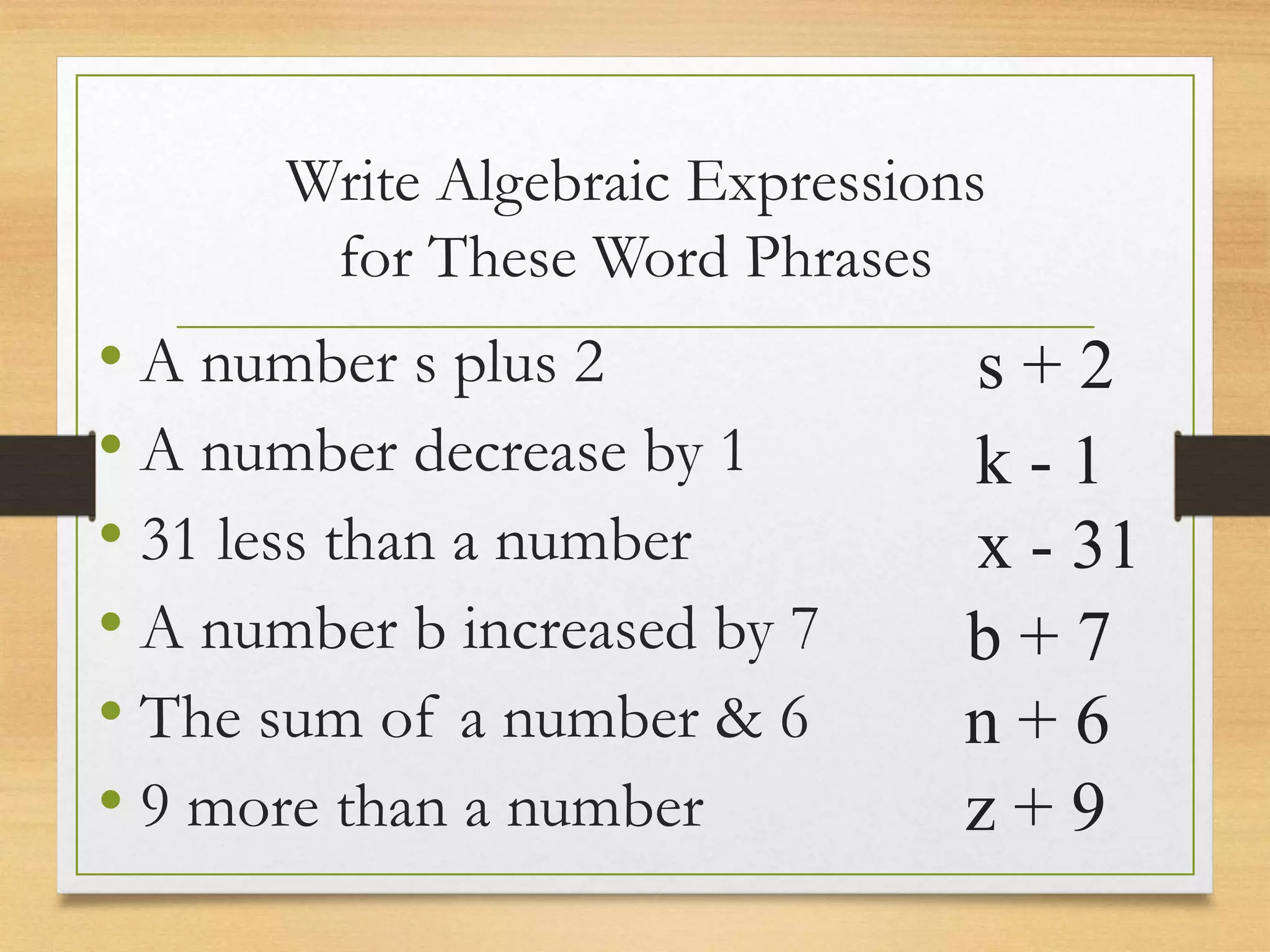 ALGEBRIC EXPRESSION 7.ppt
