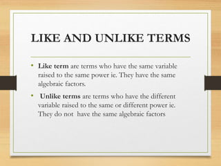 ALGEBRIC EXPRESSION 7.ppt