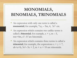 ALGEBRIC EXPRESSION 7.ppt