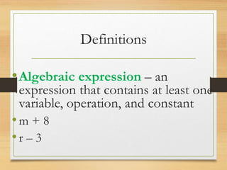 ALGEBRIC EXPRESSION 7.ppt
