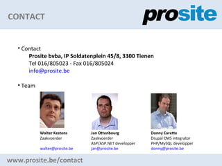 Algemene Voorstelling Prosite | PPT