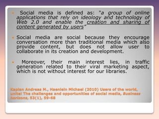 Towards a visibility of algerian libraries in a social media era | PPTX