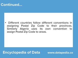 Algeria Postal Zip Codes Lookup - Datapedia | PPT