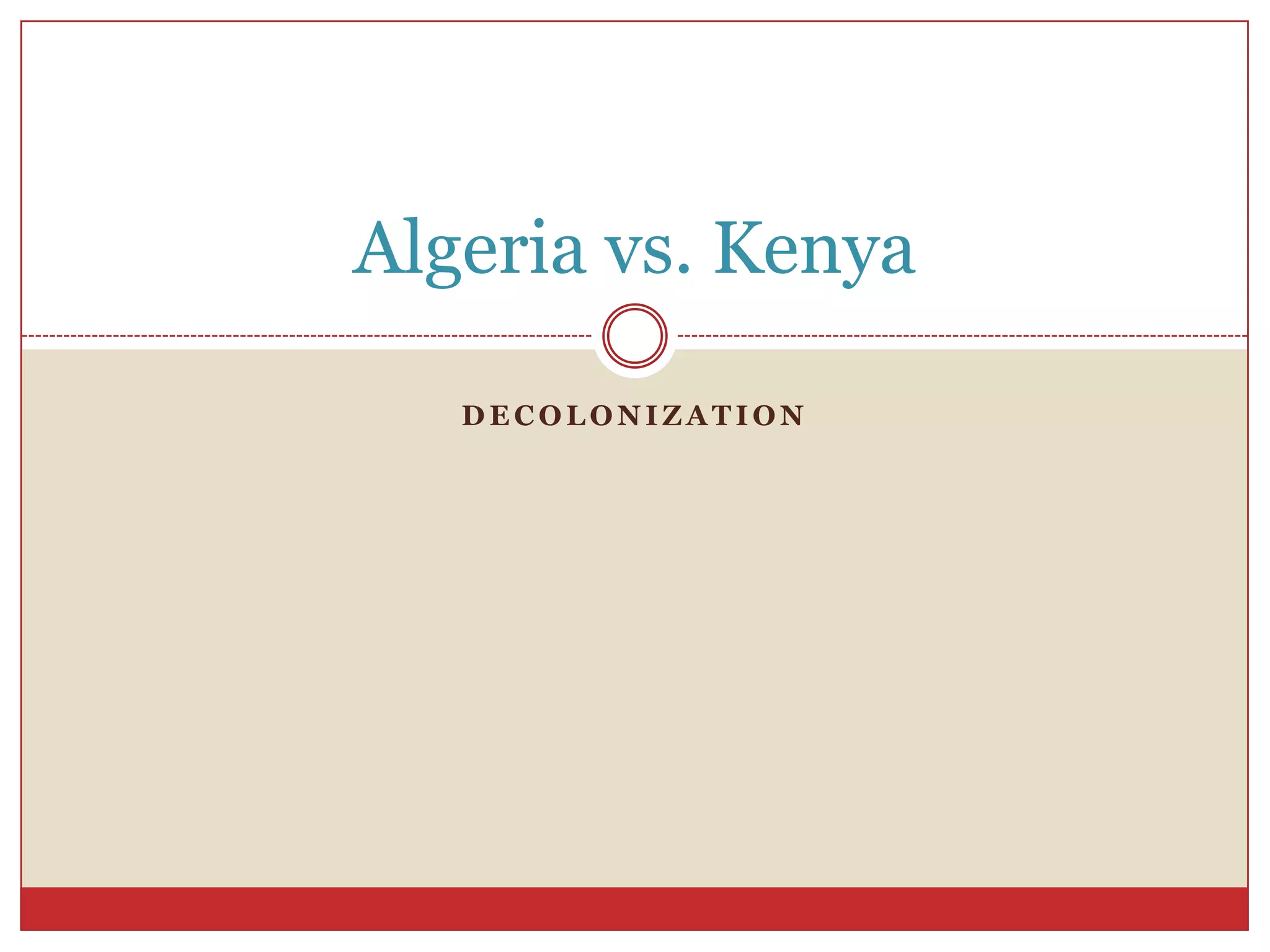 Algeria vs. Kenya - Decolonization | PPTX