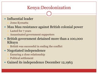 Algeria vs. Kenya - Decolonization | PPT