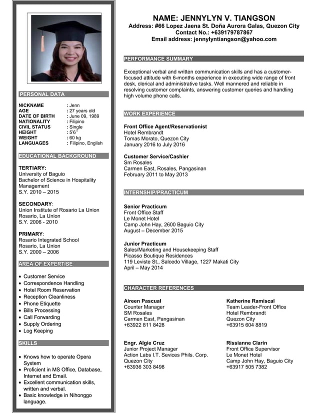 RESUME-JENNYLYN TIANGSON | PDF