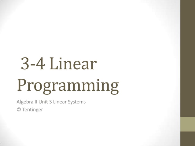 Alg II 3-4 Linear Programming | PPT | Free Download