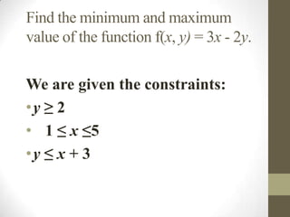 Alg II 3-4 Linear Programming | PPT