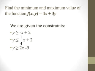Alg II 3-4 Linear Programming | PPT