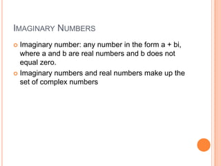 Alg II Unit 4-8 Quadratic Equations and Complex Numbers | PPT