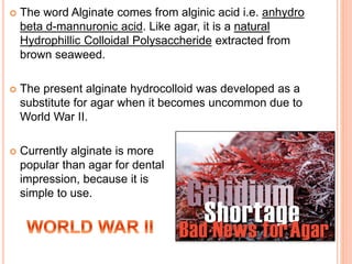 Alginate Dental Material | PPTX